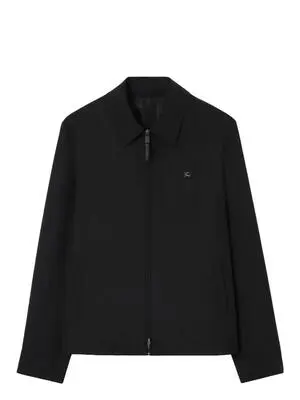 Burberry Bloomsbury Pinstriped Wool Harrington Jacket - Black