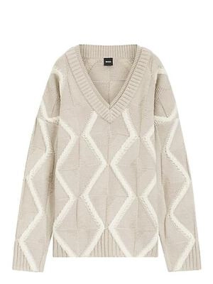 BOSS Aran Knitted Virgin Wool Jumper - Open Miscellaneous