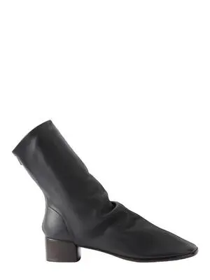LEMAIRE Glove 30 Leather Ankle Boots - Black