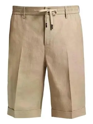Peserico Drawstring-waist Turned-up Shorts - Neutrals