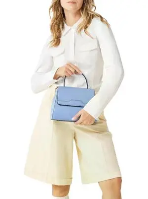 FRAU Pebbled Leather Tote Bag - Blue