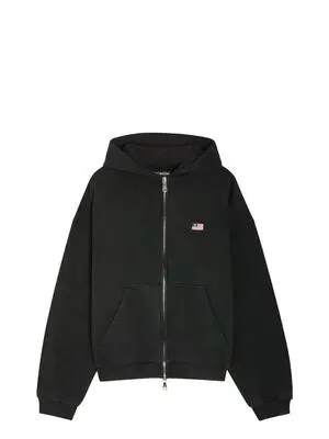 COLE BUXTON Logo-patch Zip-up Hoodie - Black