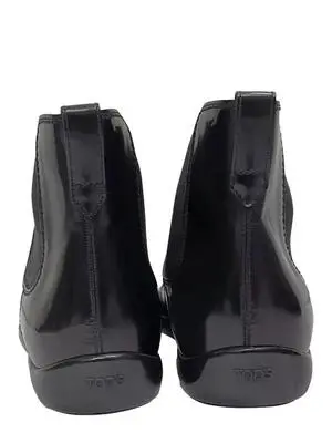 TOD'S Patent Leather Slip-on Ankle Boots - Black
