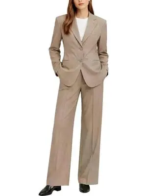 ROOM76 Pinstripe Pattern Suit - Neutrals