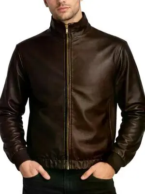 FRANZESE COLLECTION Reversible Bomber Jacket - Brown