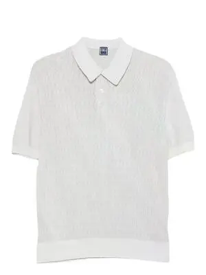 Fedeli Textured-knit Polo Shirt - Grey