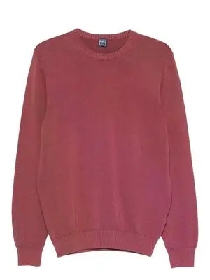 Fedeli Crew Neck Knitted Sweater - Red