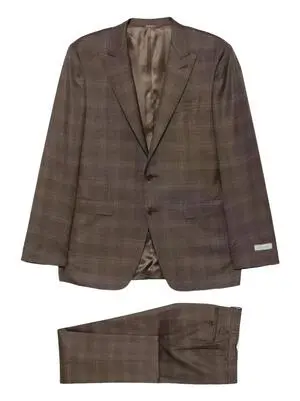 Canali Checked Suit - Brown