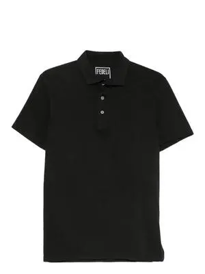 Fedeli Short-sleeve Polo Shirt - Black