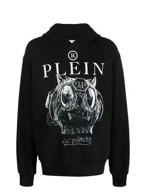 Philipp Plein Graphic-print Pullover Hoodie - Black