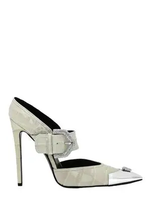 Philipp Plein Crocodile-Embossed Heeled Pumps Neutrals