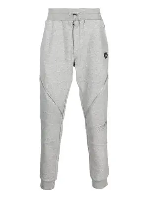 Philipp Plein Constructed Decorative-zip Cotton Track Pants - Grey