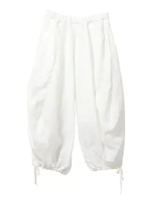Comme Des Garçons Drawstring-cuff Balloon Trousers - White