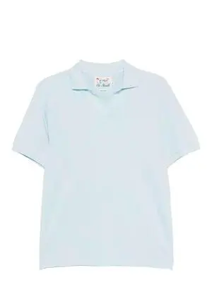 MC2 SAINT BARTH Charles V-neck Logo-embroidered T-shirt - Blue