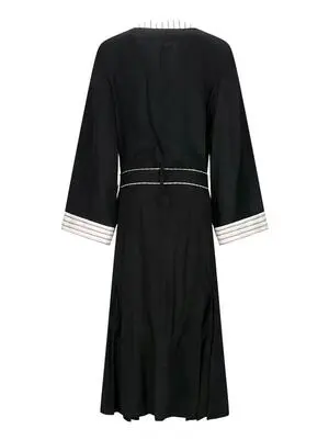 Attico Floral Jacquard Trench Coat - Black