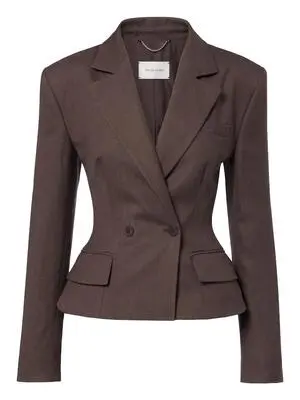 Magda Butrym Peplum Linen Blazer - Brown