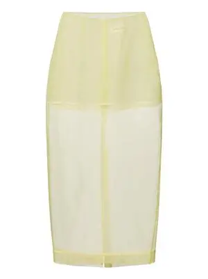 THE FRANKIE SHOP Peri Sheer Silk-blend Midi Skirt - Yellow