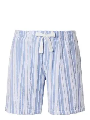 Orlebar Brown Striped Cotton Towelling Shorts - Blue