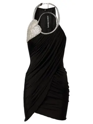 David Koma Draped Embellished Minidress - Black