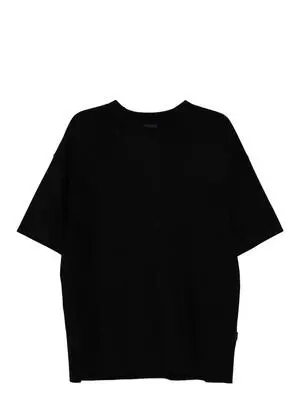 JUUN.J Logo-embroidered Dropped-shoulder T-shirt - Black