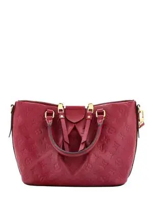 LOUIS VUITTON Monogram Empreinte Leather Pm Satchel - Red