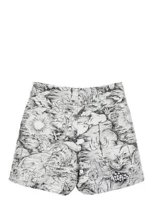 Shiatzy Chen Fête Of Petal Jacquarded Shorts - Grey