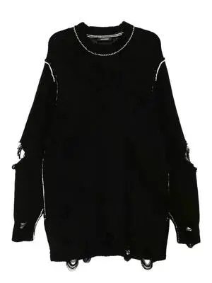 NUDE:MASAHIKO MARUYAMA Distressed Crew Neck Jumper - Black