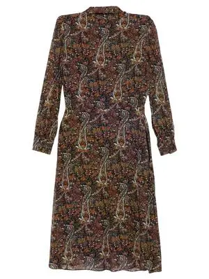 Saint Laurent Paisley Print Midi Dress - Multicolour