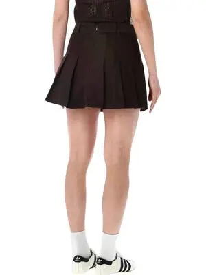 Adidas Pleated Twill Skirt - Brown
