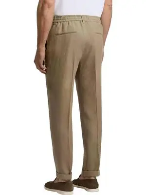 Peserico Drawstring Waistband Pressed-crease Trousers - Brown