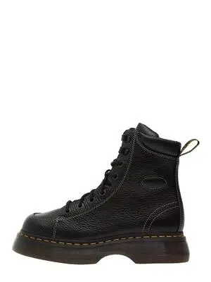 DR. MARTENS Buzz 8i Pebbled-Leather Lace-Up Boots