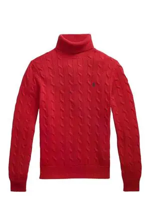 Polo Ralph Lauren Cable Knit Roll Neck Sweater - Red