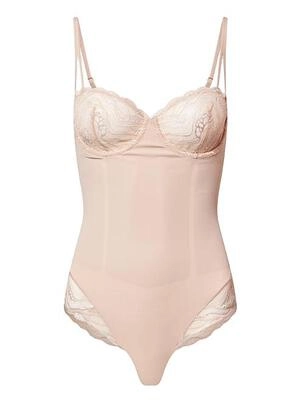 Calvin Klein Sensual Stretch Lace Shapewear Bodysuit - Cedar