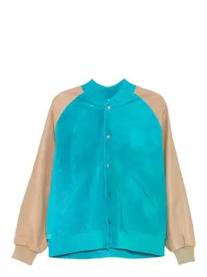A LEATHER Island Award Jacket - Blue