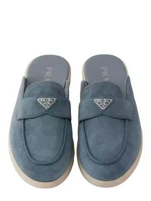 Prada Suede Mules - Blue