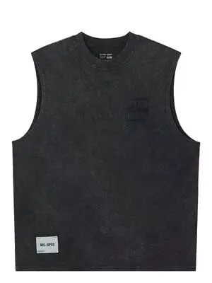 Izzue Acid Wash Logo-print Sleeveless T-shirt - Grey