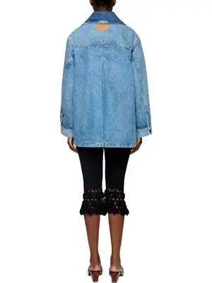 GANNI Raw-cut Denim Jacket - Blue