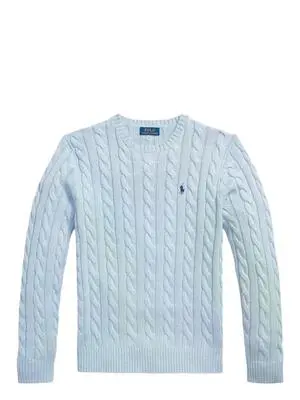 Polo Ralph Lauren Signature Pony Cable Knit Sweater - Blue