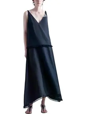 FFORME Emory Fringe-trim Blouse - Black
