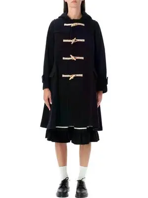 Comme Des Garçons Hooded Toggle-fastening Coat - Blue