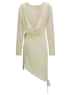 FRANCESCO MURANO Asymmetric Wrap-style Cowl Neck Dress - Neutrals