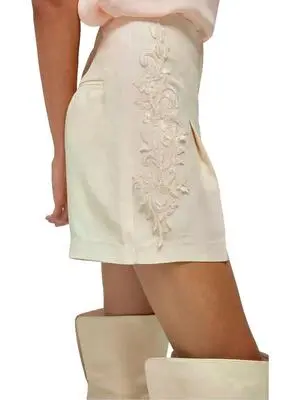 BLUGIRL Floral-embroidered Shorts - Neutrals