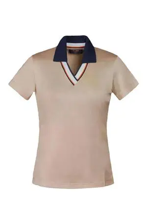 MOORER Esker-jcg V-neck Polo Shirt - Neutrals