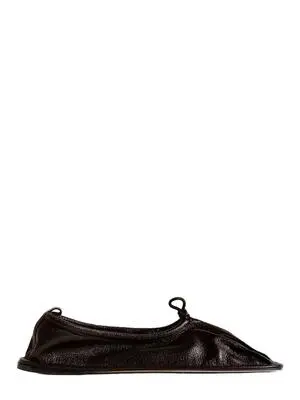 Hereu Puntera Pleated Ballet Flats - Brown