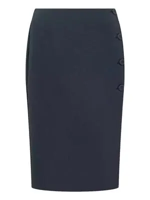 Pinko Button-detail Midi Skirt - Blue