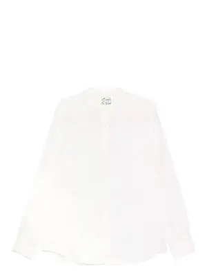 MC2 SAINT BARTH Naxos Mandarin-collar Long-sleeved Shirt - White