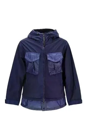 C.P. COMPANY Goggle-detail Hooded Jacket - Blue