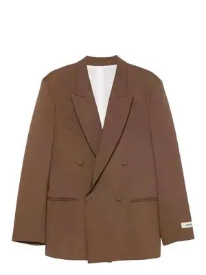 NINEMINUTES Submarine Double-breasted Blazer - Brown