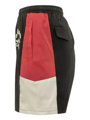 FOUND Logo-embroidered Colour-block Shorts - Black