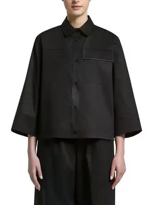 Peserico Monili-trim Wide-sleeve Shirt - Black